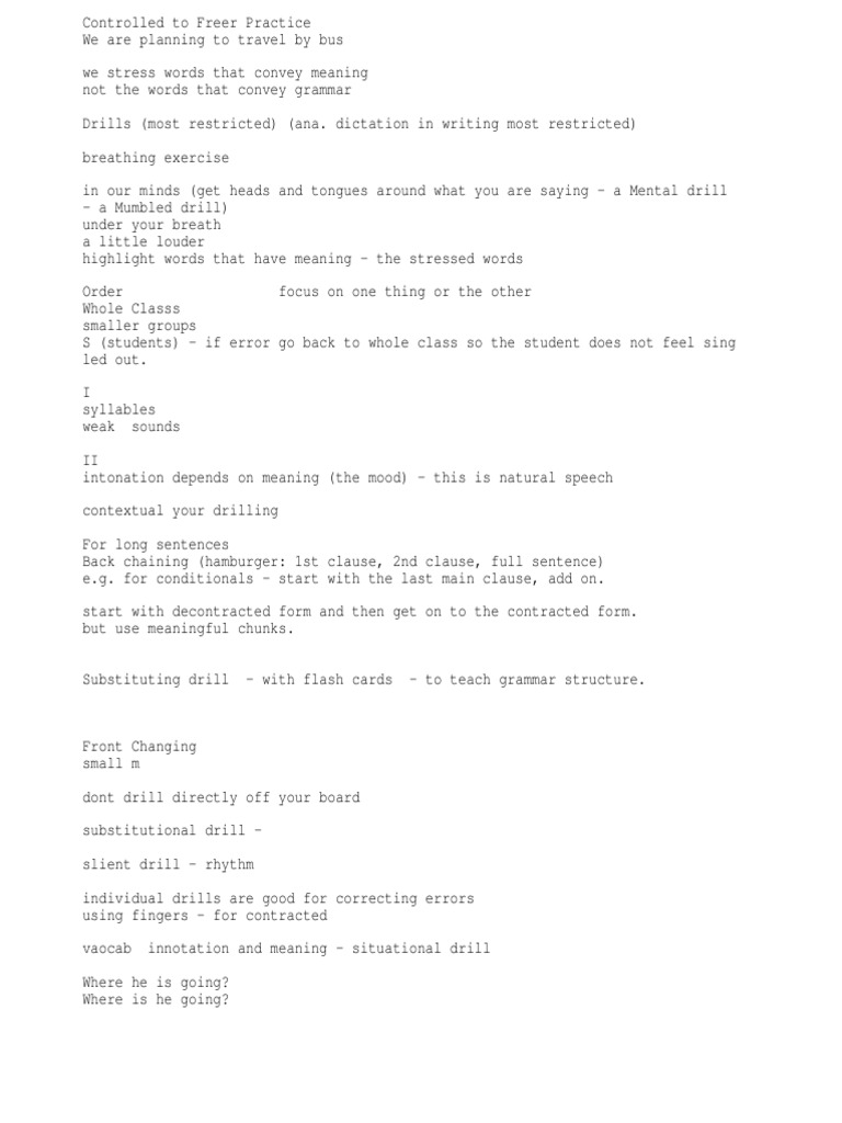 Controlled to Freer Practice | Clause | Linguistics