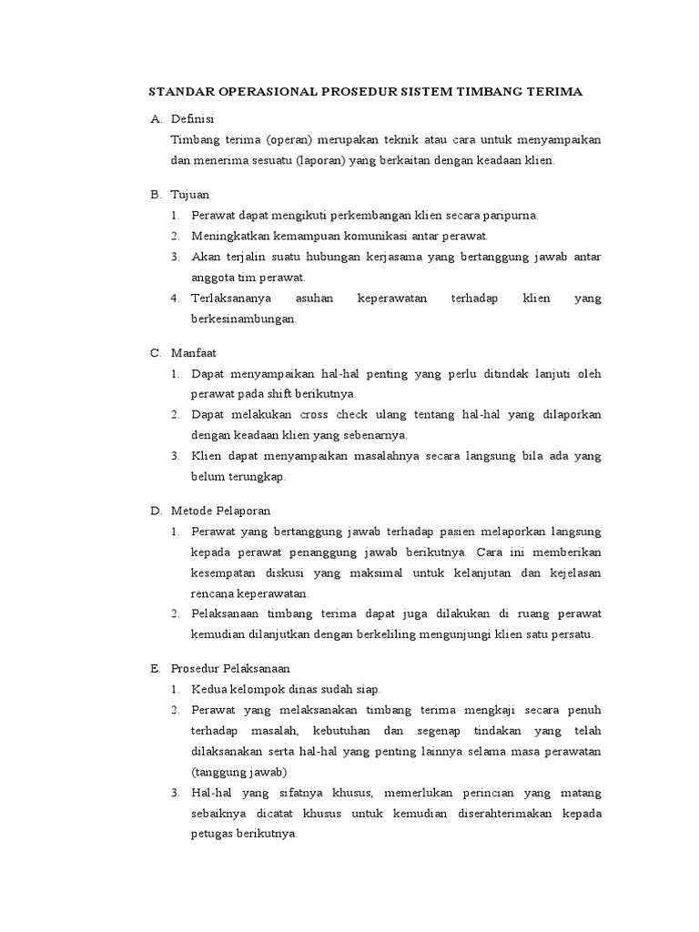 Sop Timbang Terima | PDF