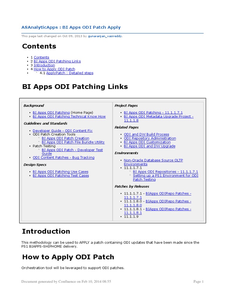 Apply ODi Patch | Download Free PDF | Application Programming Interface | Oracle Database