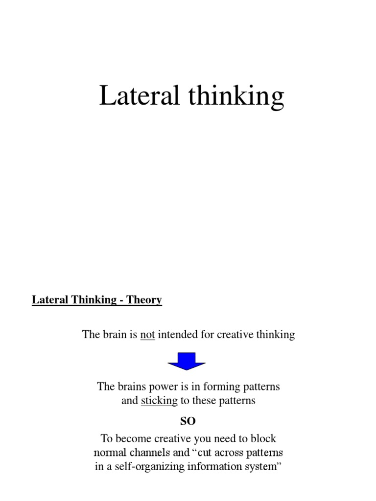 Creativity - Lateral Thinking | Download Free PDF | Thought | Creativity