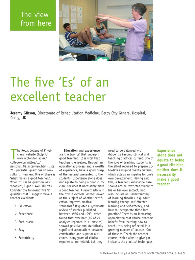 Five 'Es' of Excellent Teaching | PDF | Radiology | Medical School