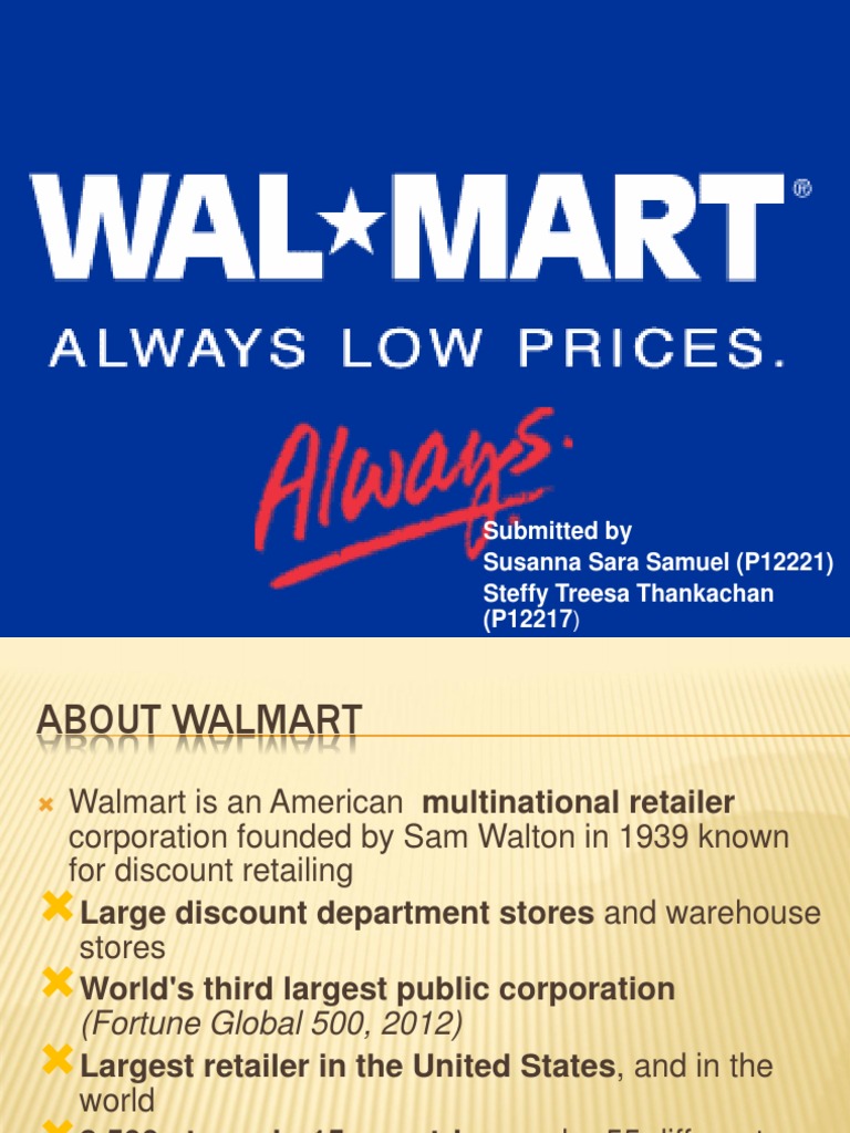 Presentation On Walmart | Download Free PDF | Walmart | Inventory