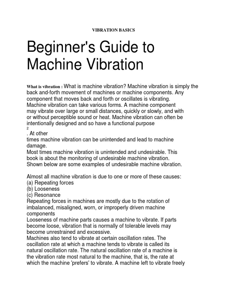 Machine Vibration Basics: An Introduction to Machine Vibration ...