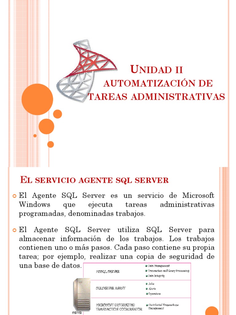 Unidad 2 Automatización SQL Server | PDF | Servidor SQL de Microsoft | Software