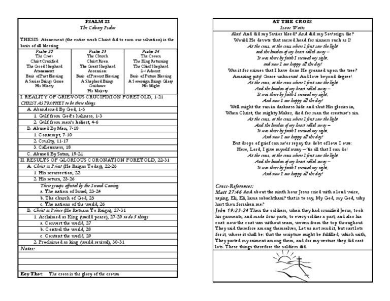 Psalm 22 Outline 031214 | Crucifixion | Resurrection Of Jesus