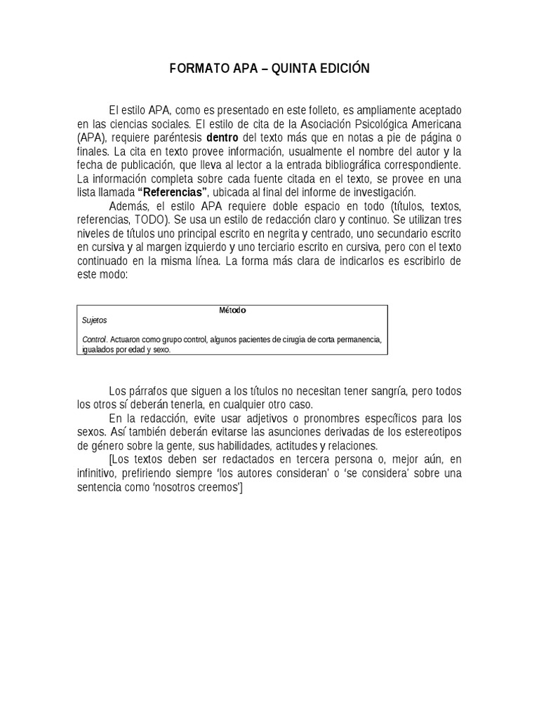 Formato Apa | Descargar gratis PDF | Comillas | Estilo apa