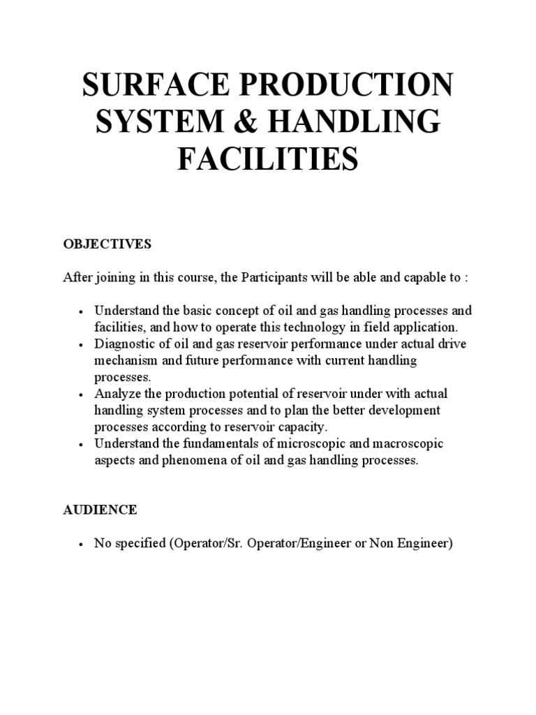 Surface Production System - Sylabus | PDF | Gases | Petroleum Reservoir