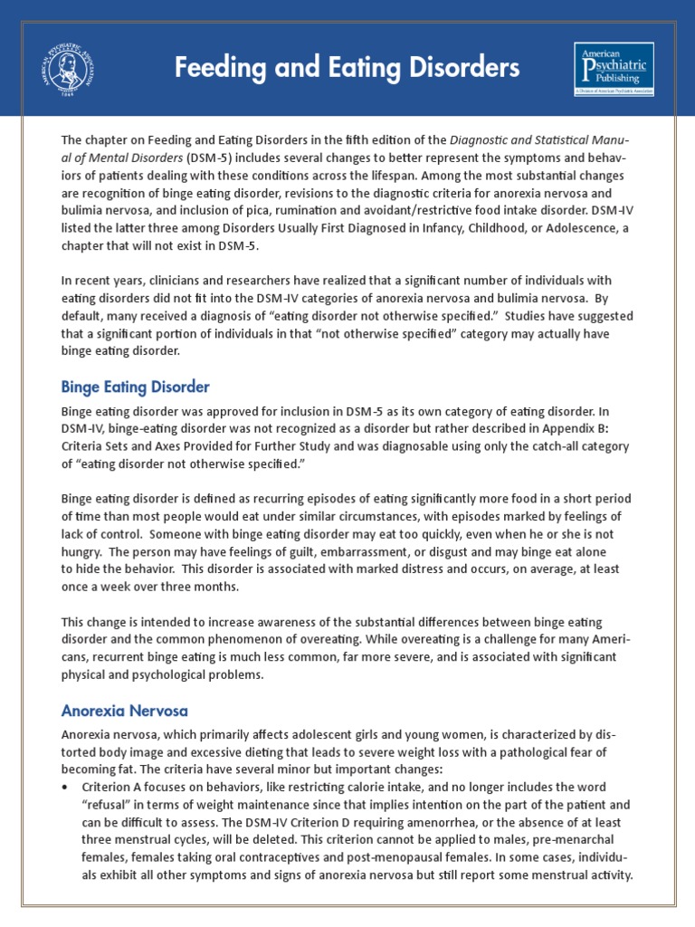 DSM 5 Eating Disorders | Download Free PDF | Binge Eating Disorder ...