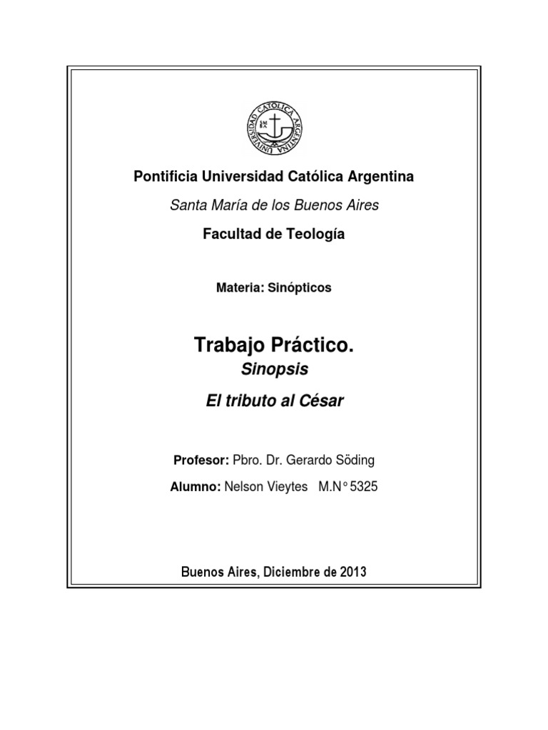 El tributo al César y su significado | PDF | Evangelio De Lucas ...