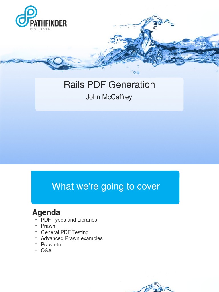 Ruby and Rails PDF Generation With Prawn, by John McCaffrey at WindyCityRails 09 | PDF | Html ...