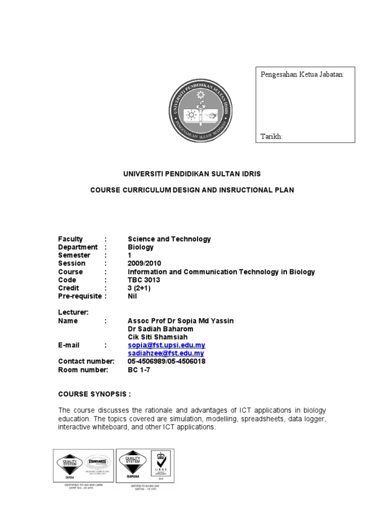 Instructional Plan For ICT in Biology | PDF | Computers