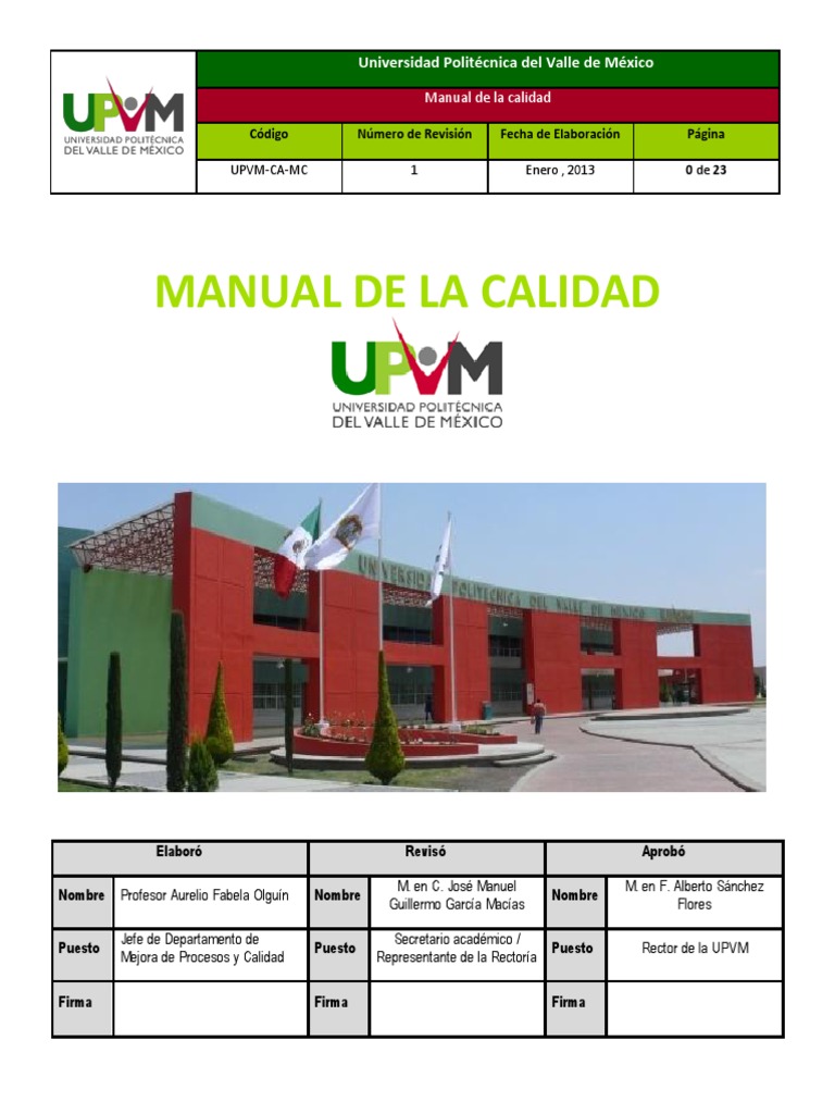 Upvm PDF Sgcmanual | PDF | Gestión de la calidad | Calidad (comercial)