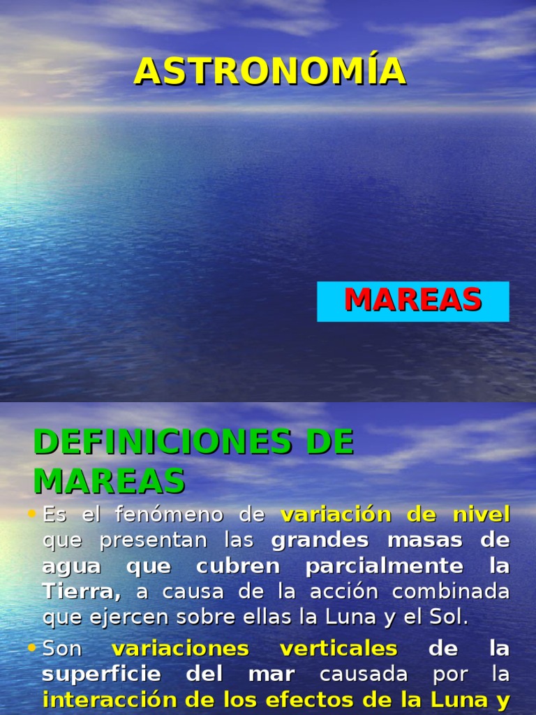 Movimiento de la Marea y Pleamar | PDF | Marea | Luna