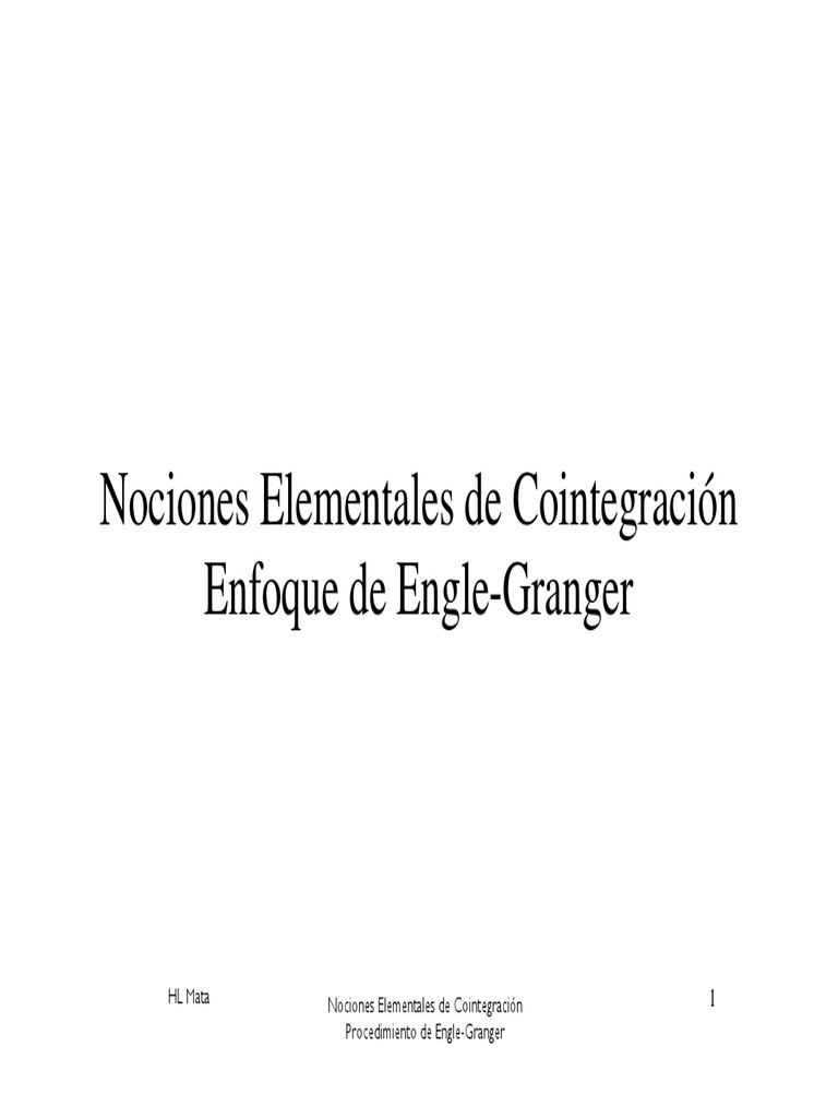 Engle Granger | PDF | Inferencia estadística | Enseñanza de matemática