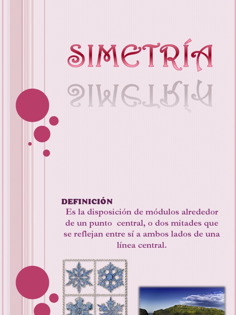 Simetría (diferentes tipos de simetría)