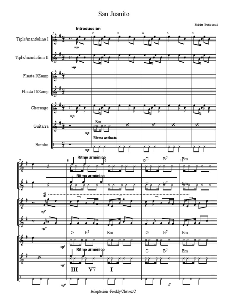 Sanjuanito Partitura Completa | PDF