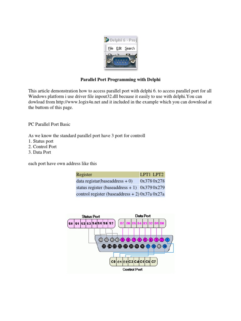 Parallel Port Programming With Delphi Pdf Subroutine Digital Technology