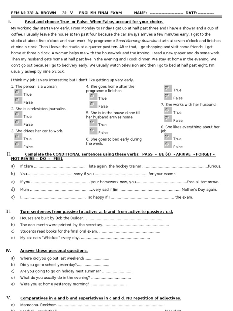 Test For Lower Intermediate Students of English. | PDF | Grammar | Syntax