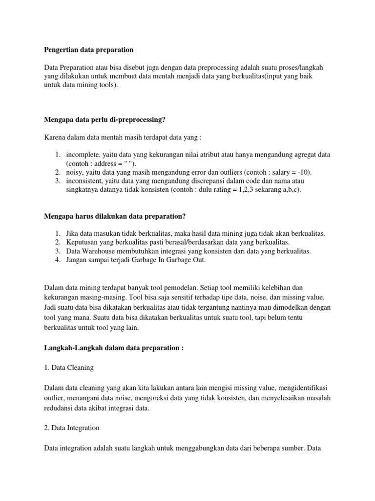 Pengertian Data Preparation | PDF | Komputer
