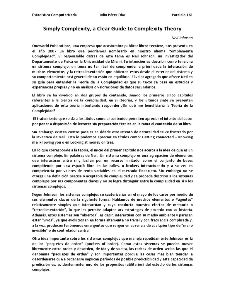 Simply Complexity | Descargar gratis PDF | Entropía | Fractal