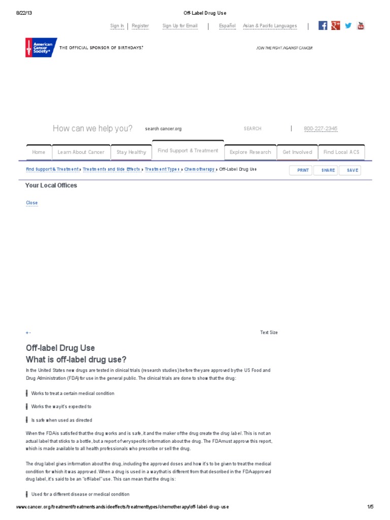 Off-Label Drug Use | PDF | Pharmaceutical Drug | Food And Drug ...