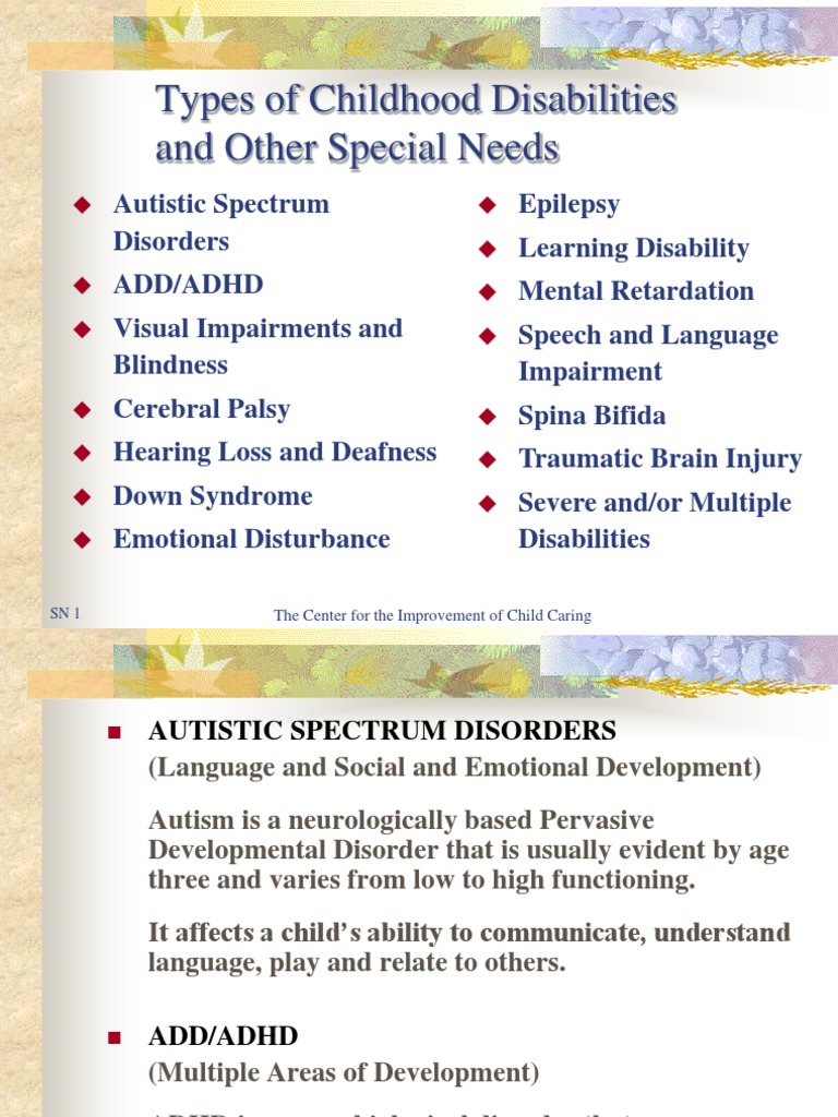 Types of Special Needs | Visual Impairment | Autism Spectrum