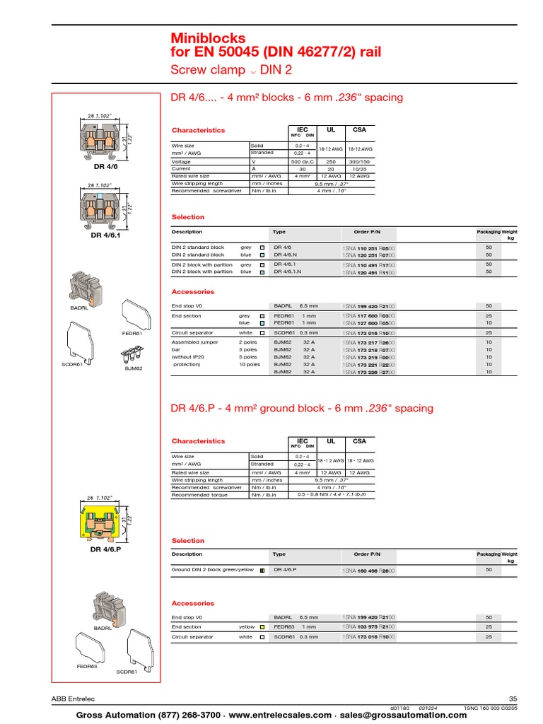 Miniblocks For EN 50045 (DIN 46277/2) Rail | PDF | Electrical Connector ...
