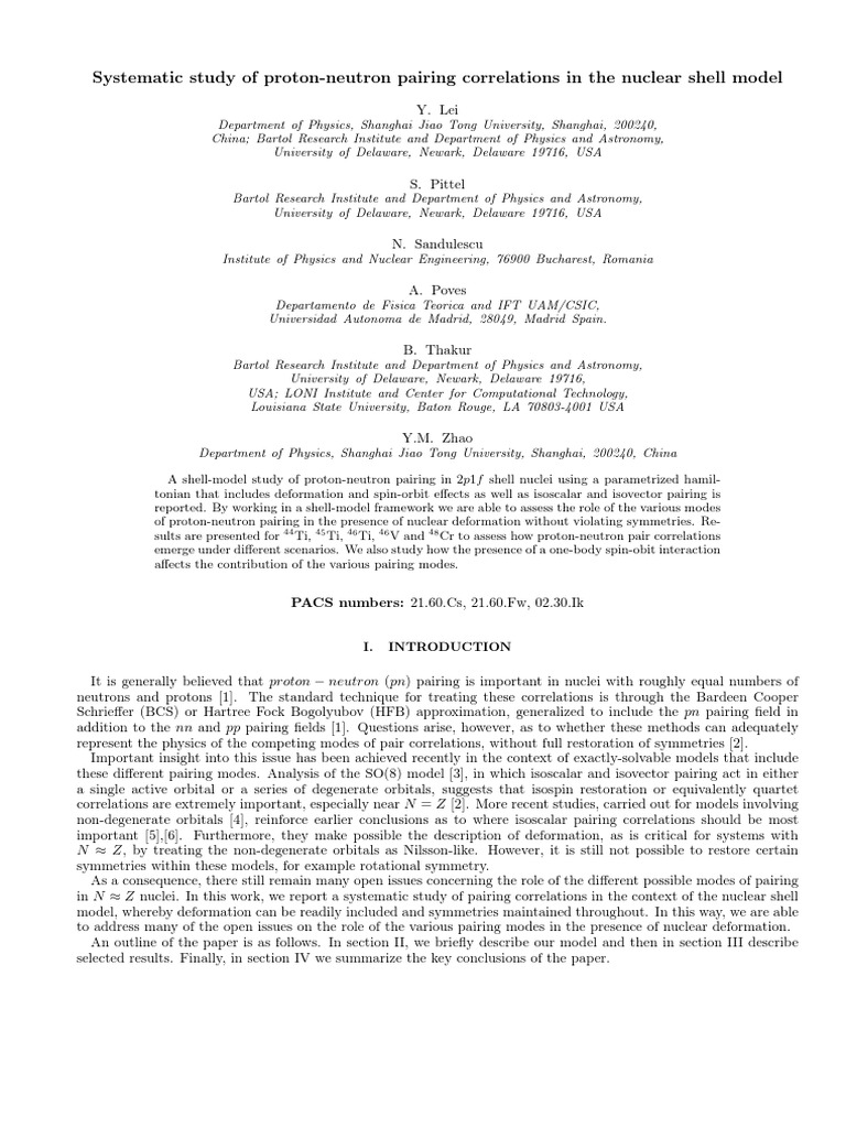 PN Pairing | PDF | Atomic Nucleus | Electronvolt