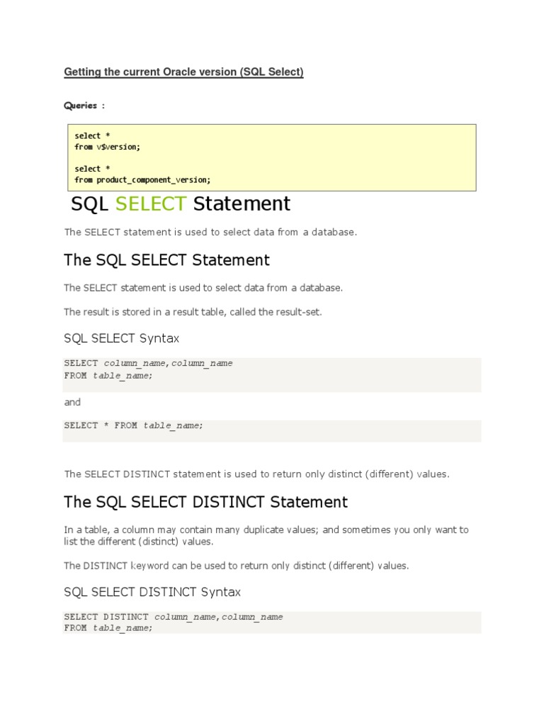 Select: SQL Statement | PDF | Relational Database | Database Index