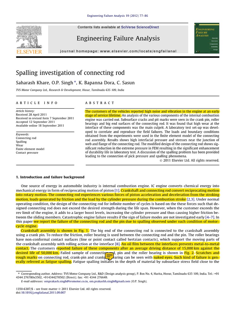 4-Spalling Investigation of Connecting Rod | Download Free PDF ...