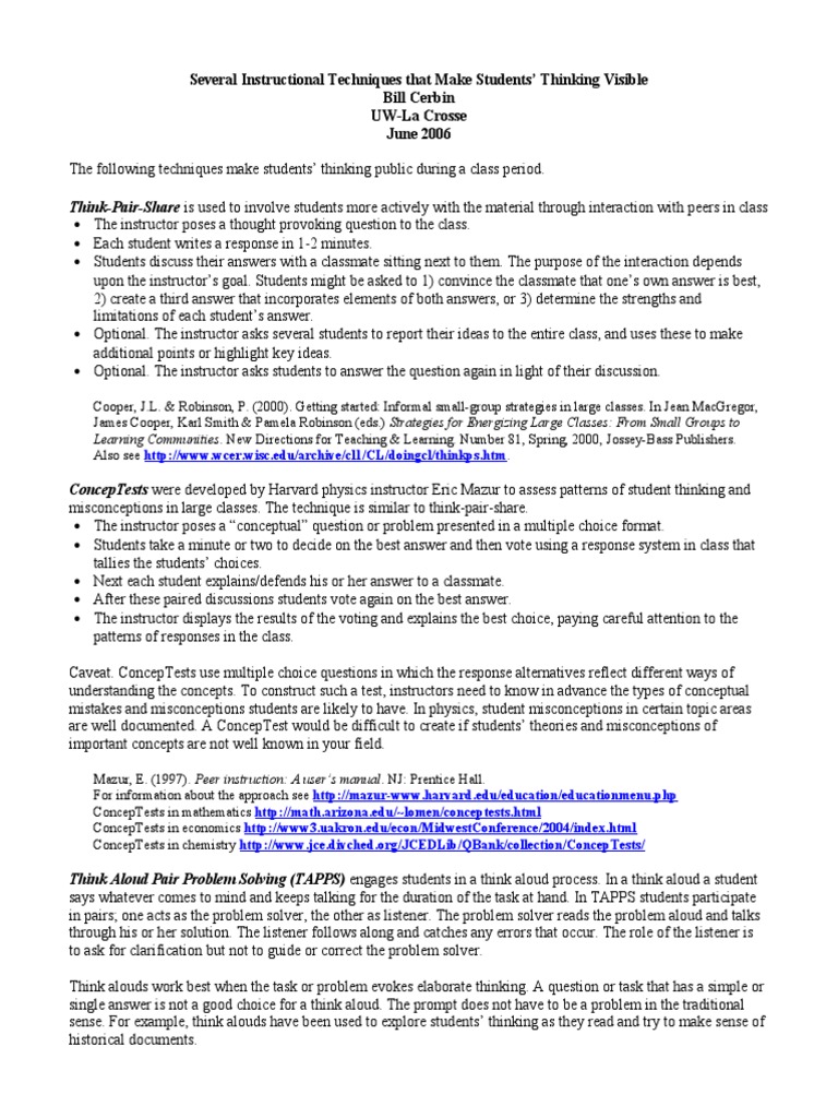Make Student Thinking Visible | PDF | Understanding | Thought