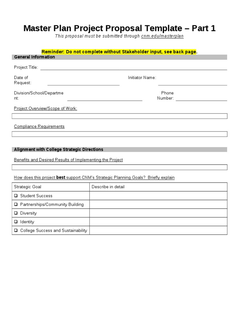 Master Plan Proposal Template Part 1 Final | PDF