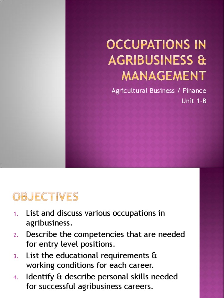 Agribusiness Careers Guide | PDF | Competence (Human Resources ...