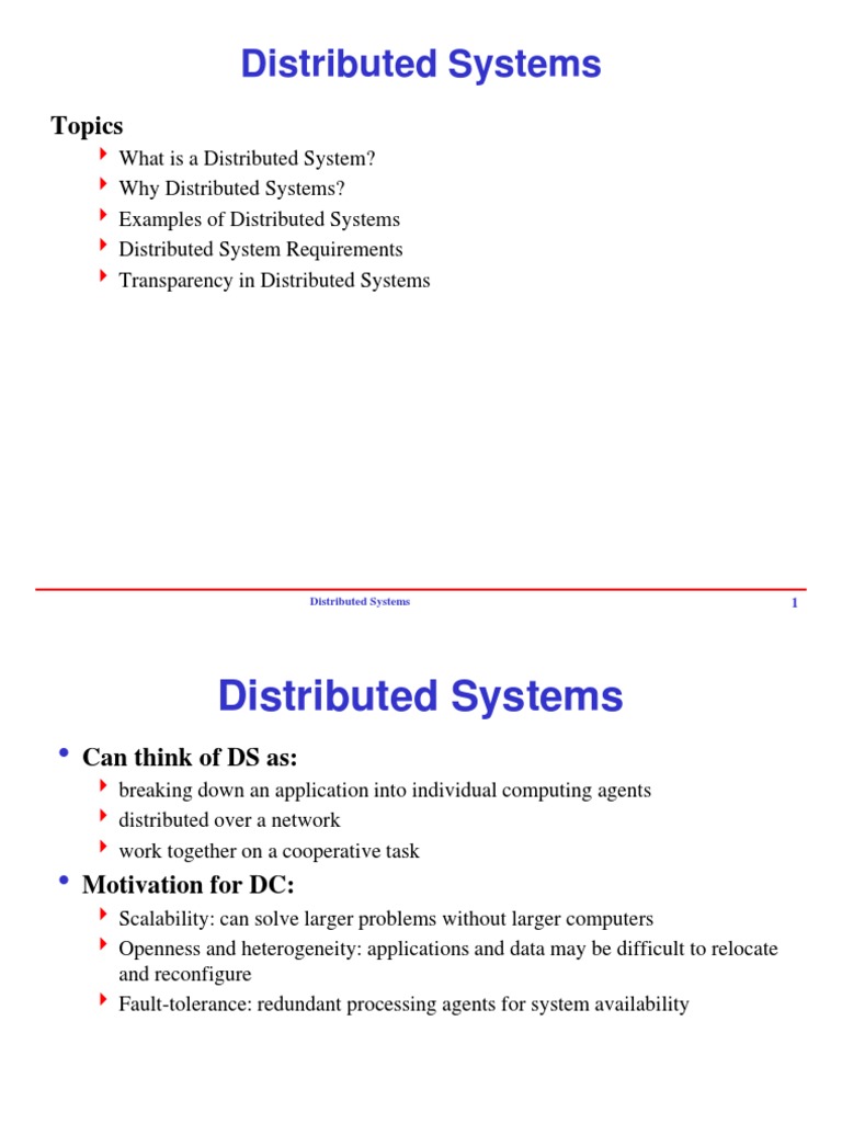 Distributed Systems: Topics | Download Free PDF | Distributed Computing | Scalability
