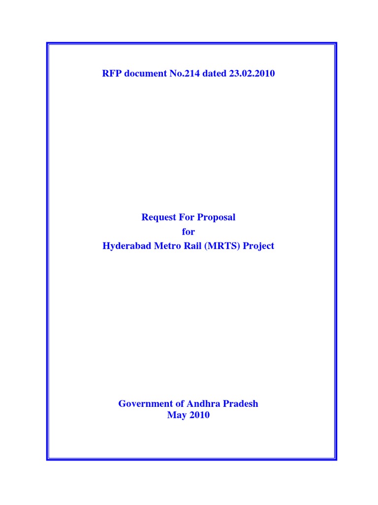 Hyderabad Metro Rail RFP | PDF | Request For Proposal | Percentage