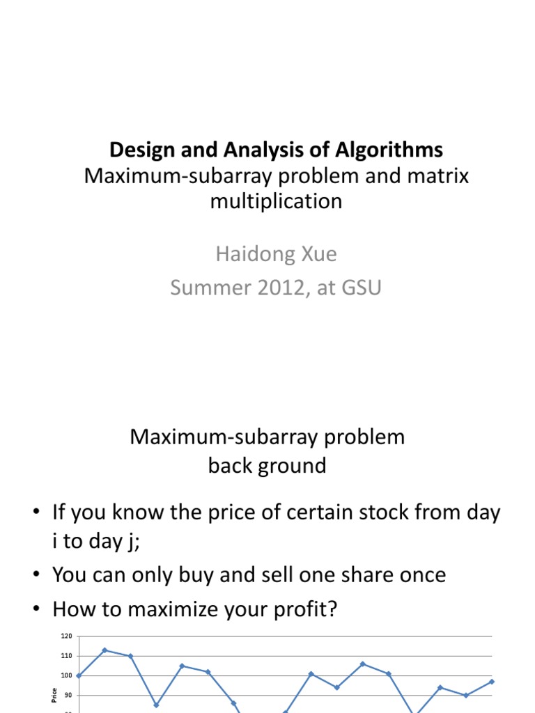 Maximum-Subarray Problem, Matrix Multiplication and Strassen's Algorithm | PDF | Matrix ...