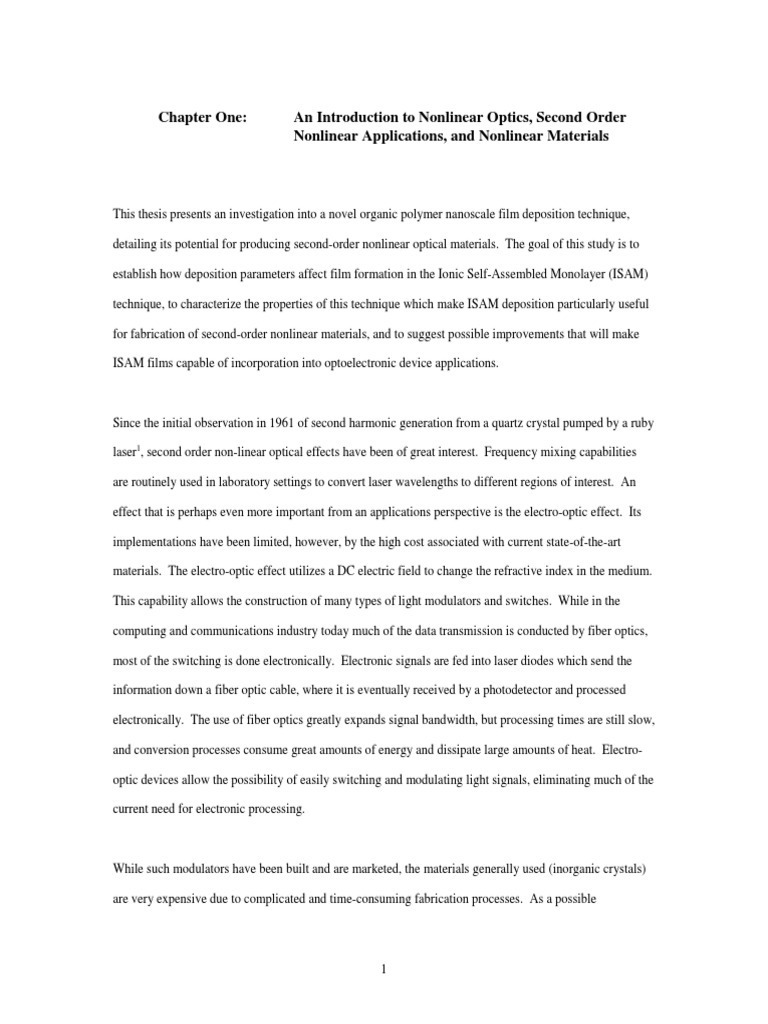 Nonlinear Optics, Second Order Introduction | PDF | Nonlinear Optics ...