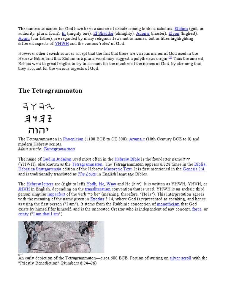 Names Of God In Judaism Download Free Pdf Names Of God In Judaism