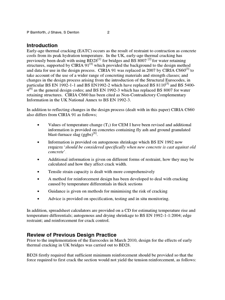 Design For Early Thermal Cracking | PDF | Thermal Expansion | Strength ...