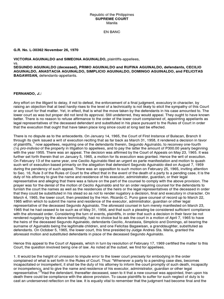 Aguinaldo vs. Aguinaldo | PDF | Lawsuit | Judgment (Law)