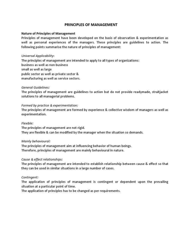 Principles of Management | PDF | Standardization | Science