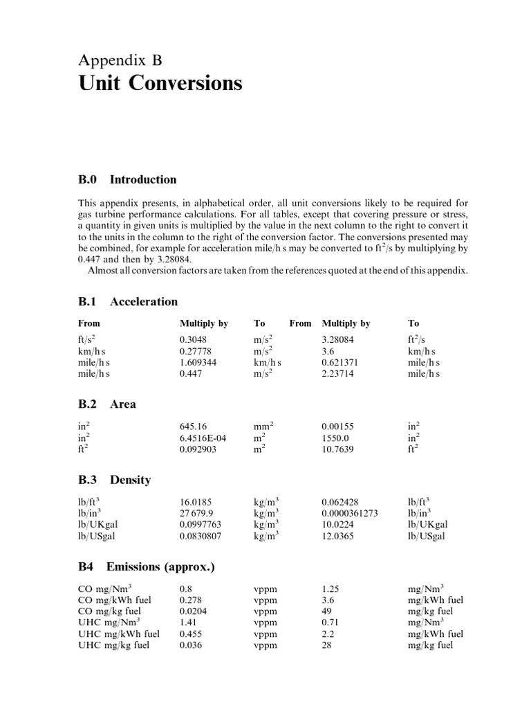 Unit Conversions: Appendix B | PDF | Horsepower | Ton