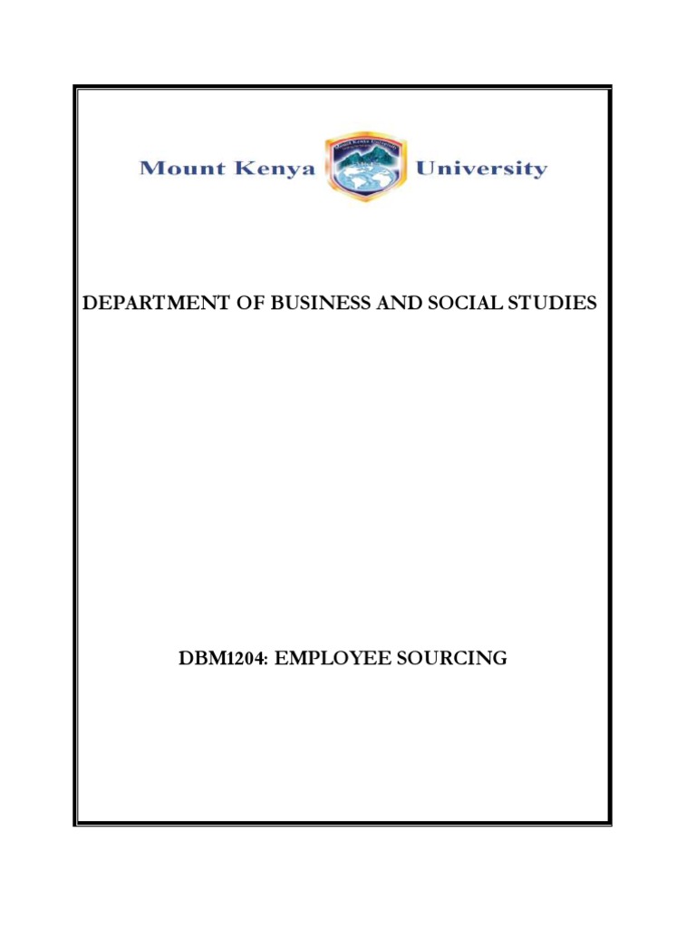 Dbm1204 Employee Sourcing | PDF | Human Resources | Employment