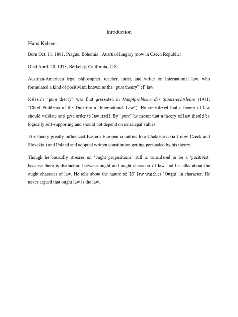 Kelsen's Pure Theory of Law | PDF | Jurisprudence | Norm (Social)