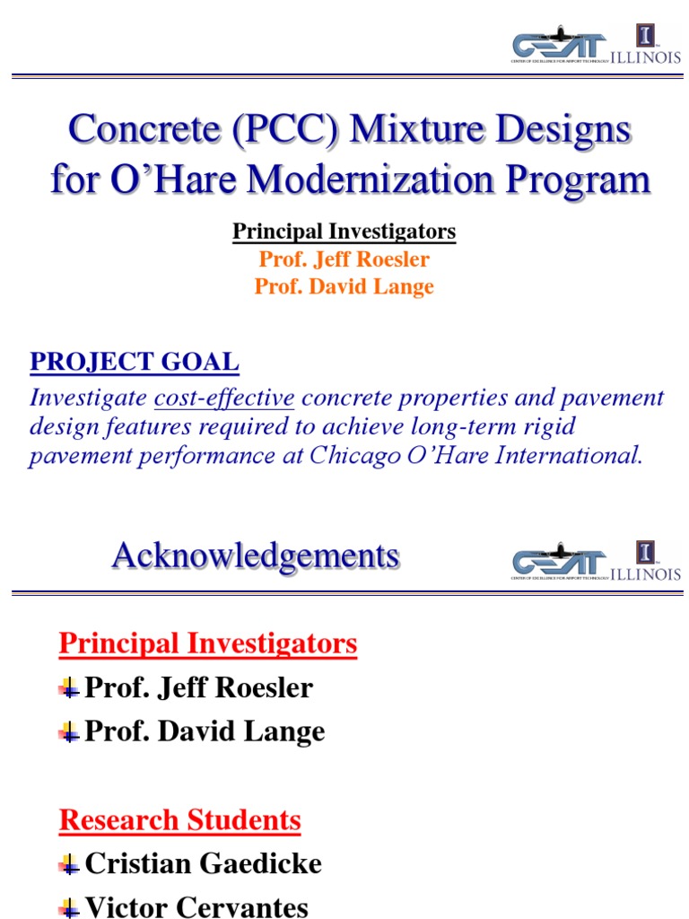 PCC Mixture Design for O'Hare Airport | PDF | Road Surface ...