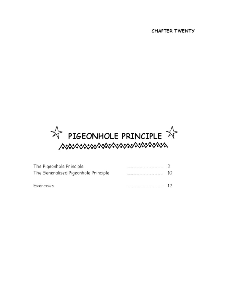 Pigeonhole Principle | PDF | Mathematical Concepts | Teaching Mathematics