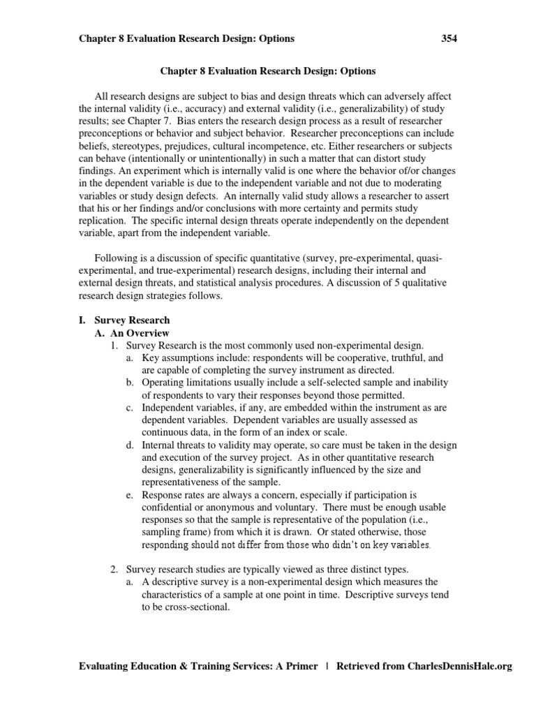 Evaluation Research Design | PDF | Analysis Of Covariance | Survey ...