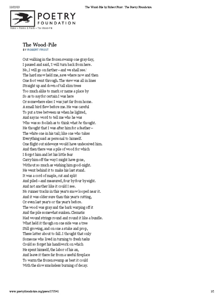 The Wood Pile | PDF | Poetry | English Language Literature