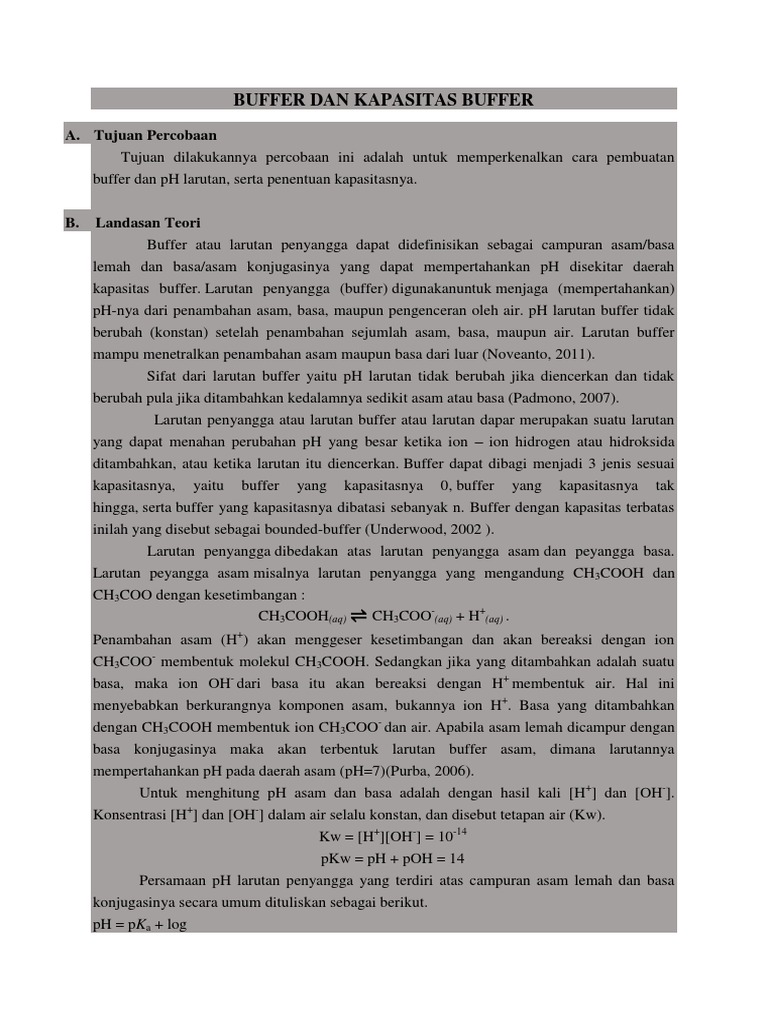 Buffer Dan Kapasitas Buffer | PDF