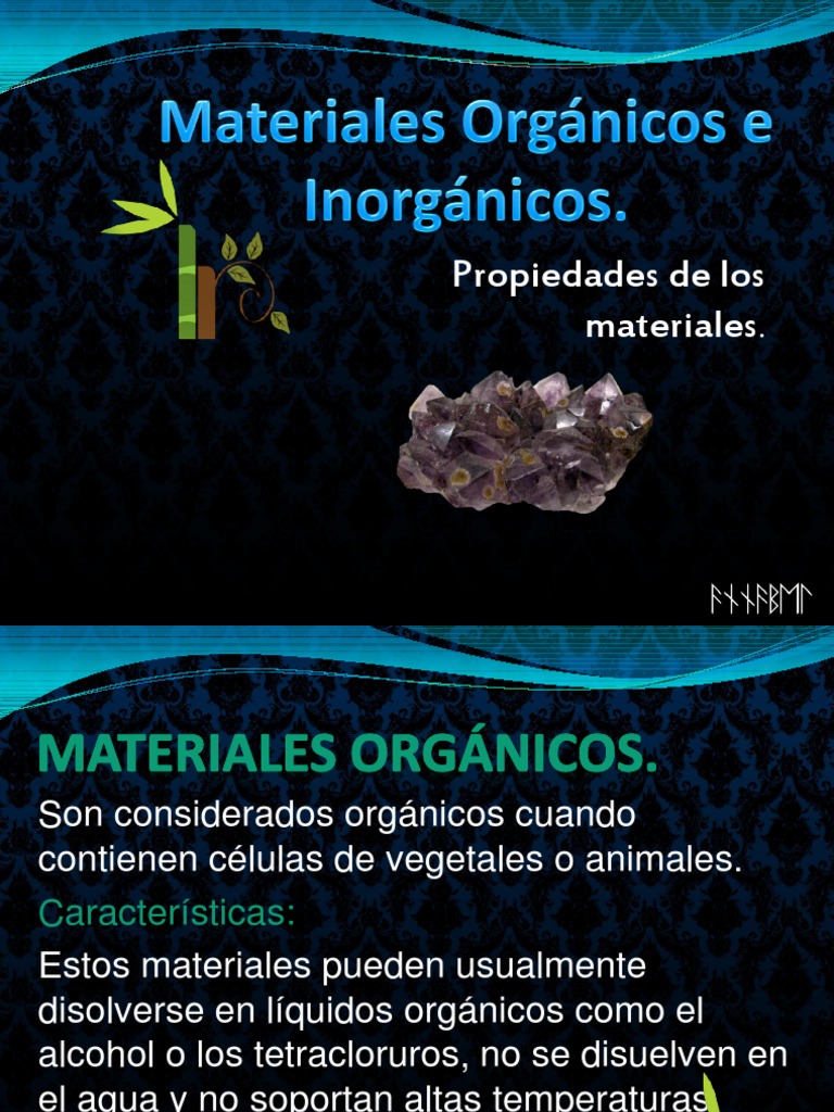 Propiedades de materiales orgánicos e inorgánicos | PDF | Solubilidad ...